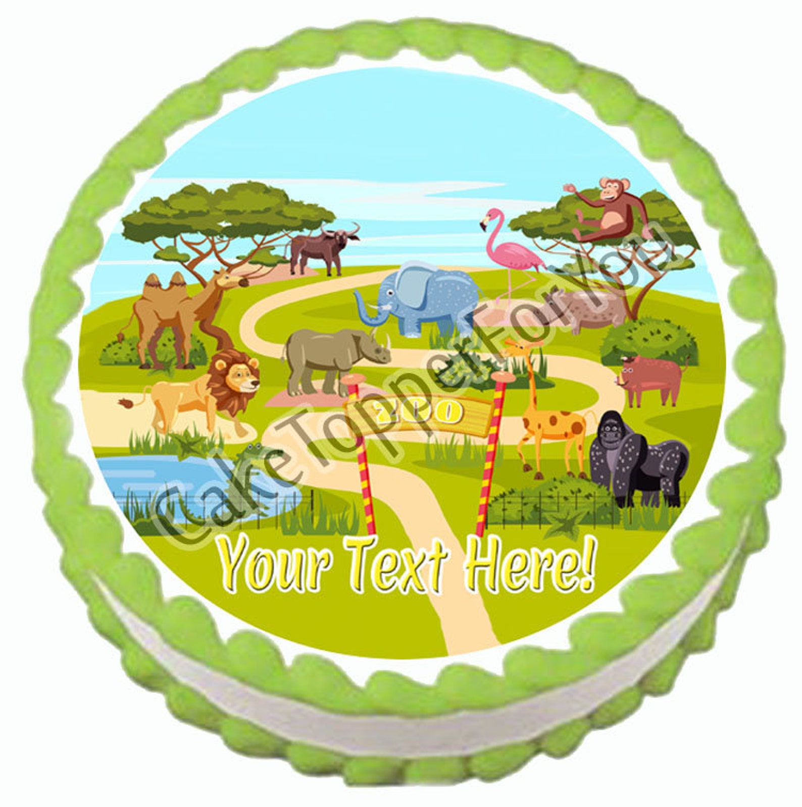 Zoo Entrance Edible Cake or Cupcake Topper - Etsy