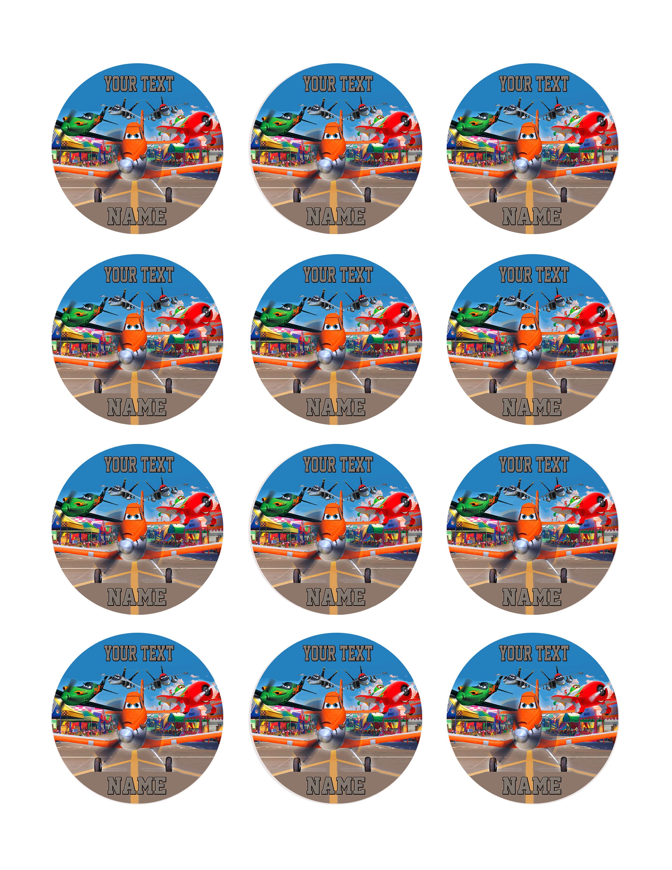 Planes Edible Cake or Cupcake Topper | Etsy