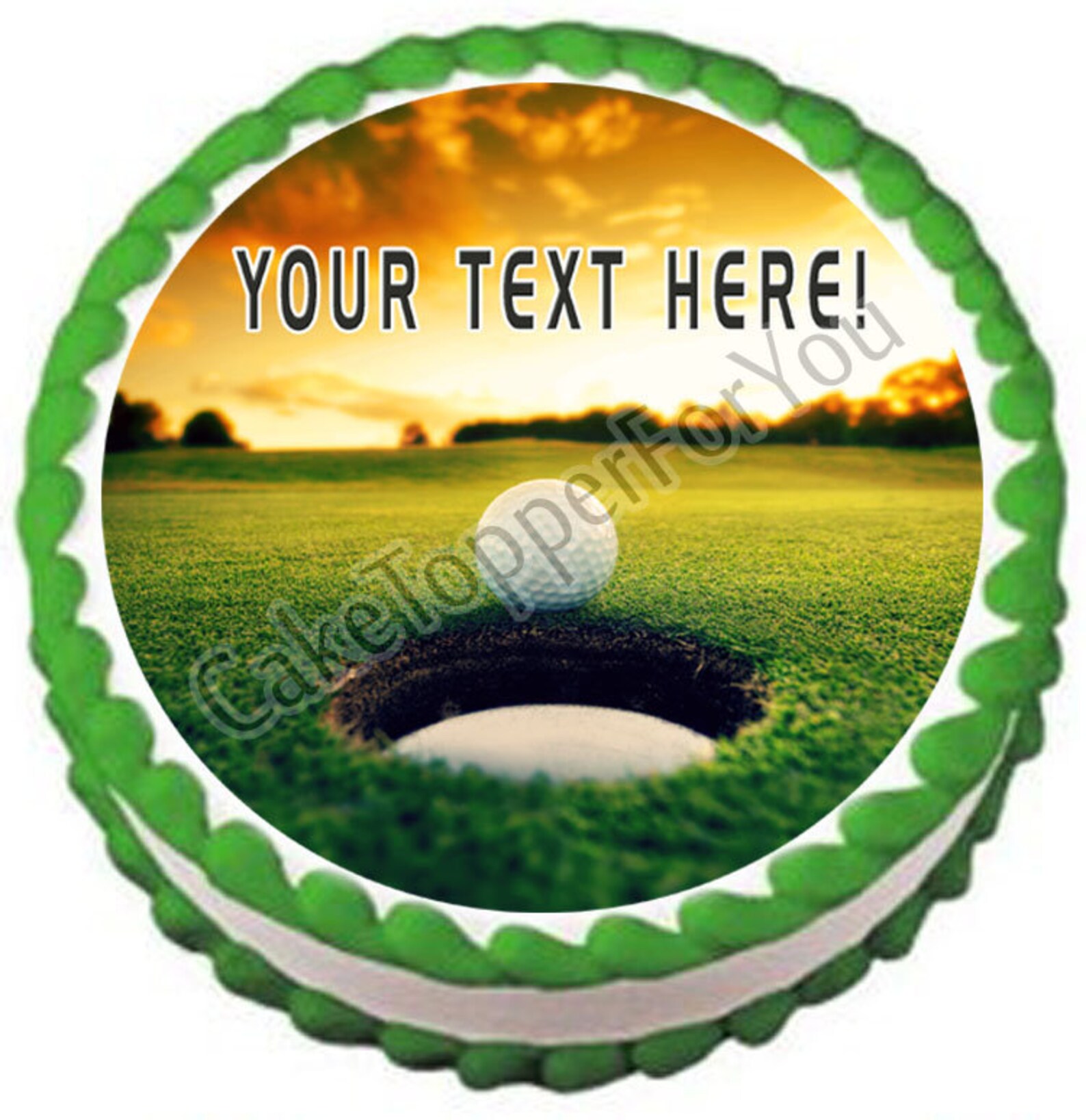 Golf Ball Near Hole - Edible Cake or Cupcake Topper - Etsy