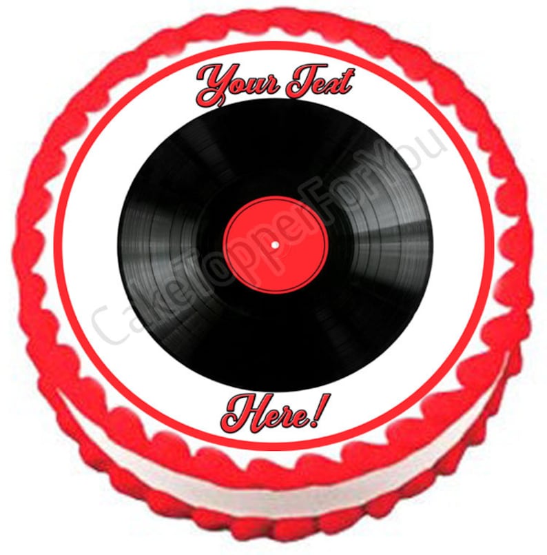 Vinyl Record - Edible Cake or Cupcake Topper - Etsy
