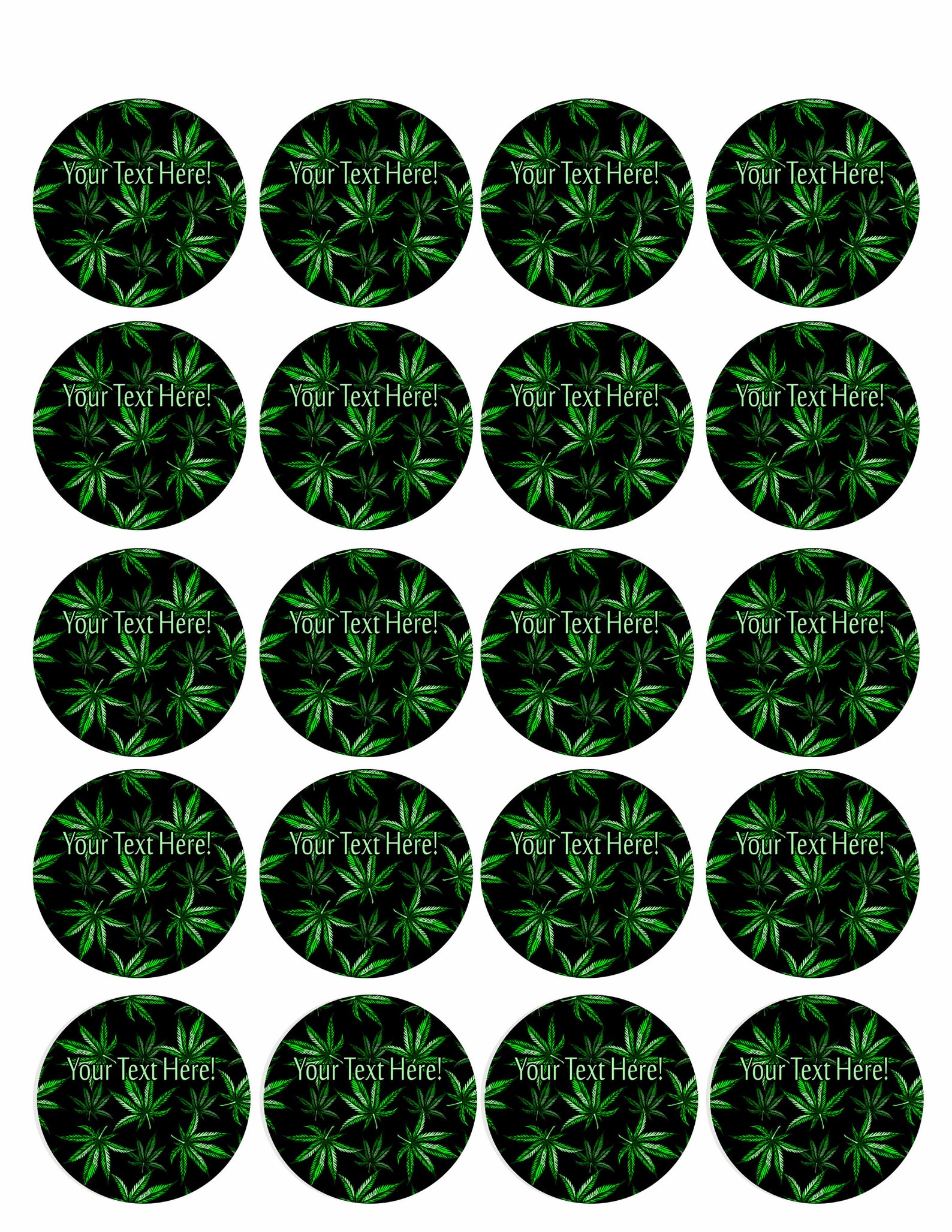 Weed Leaf Edible Cake or Cupcake Topper - Etsy