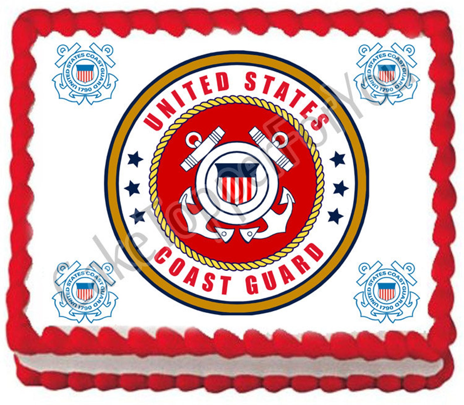 US Coast Guard - Edible Cake or Cupcake Topper - Etsy