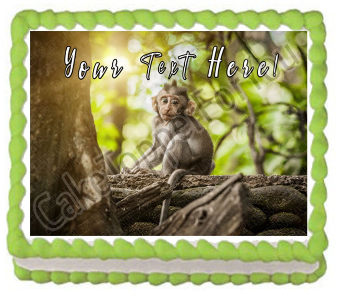 Cute Little Baby Monkey - Edible Cake or Cupcake Topper - Etsy