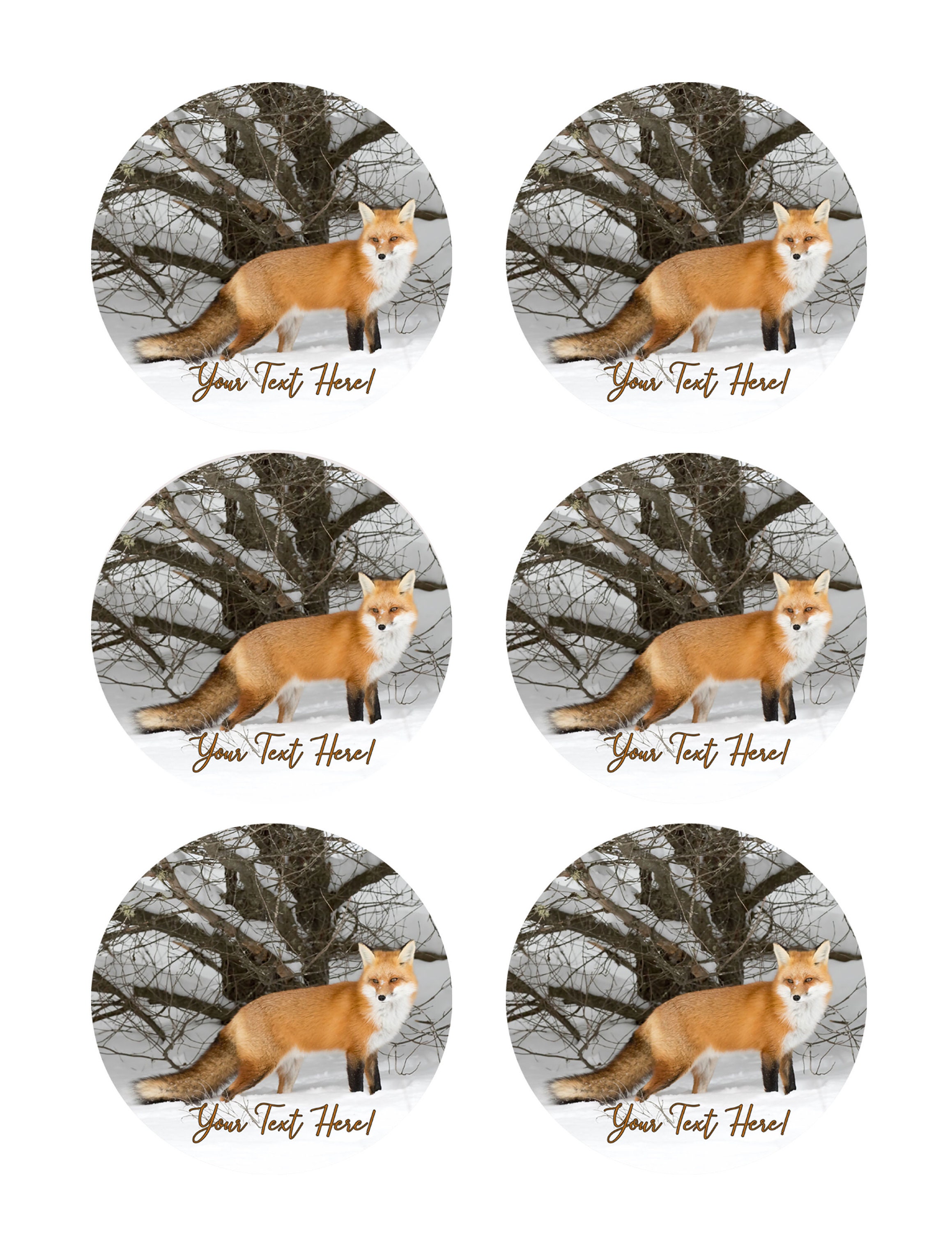 Red Fox Edible Cake or Cupcake Topper - Etsy