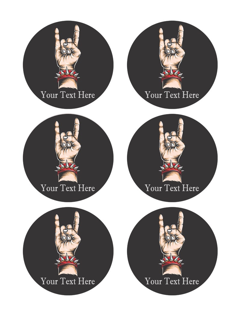 Rock & Roll Hand Edible Cake or Cupcake Topper - Etsy