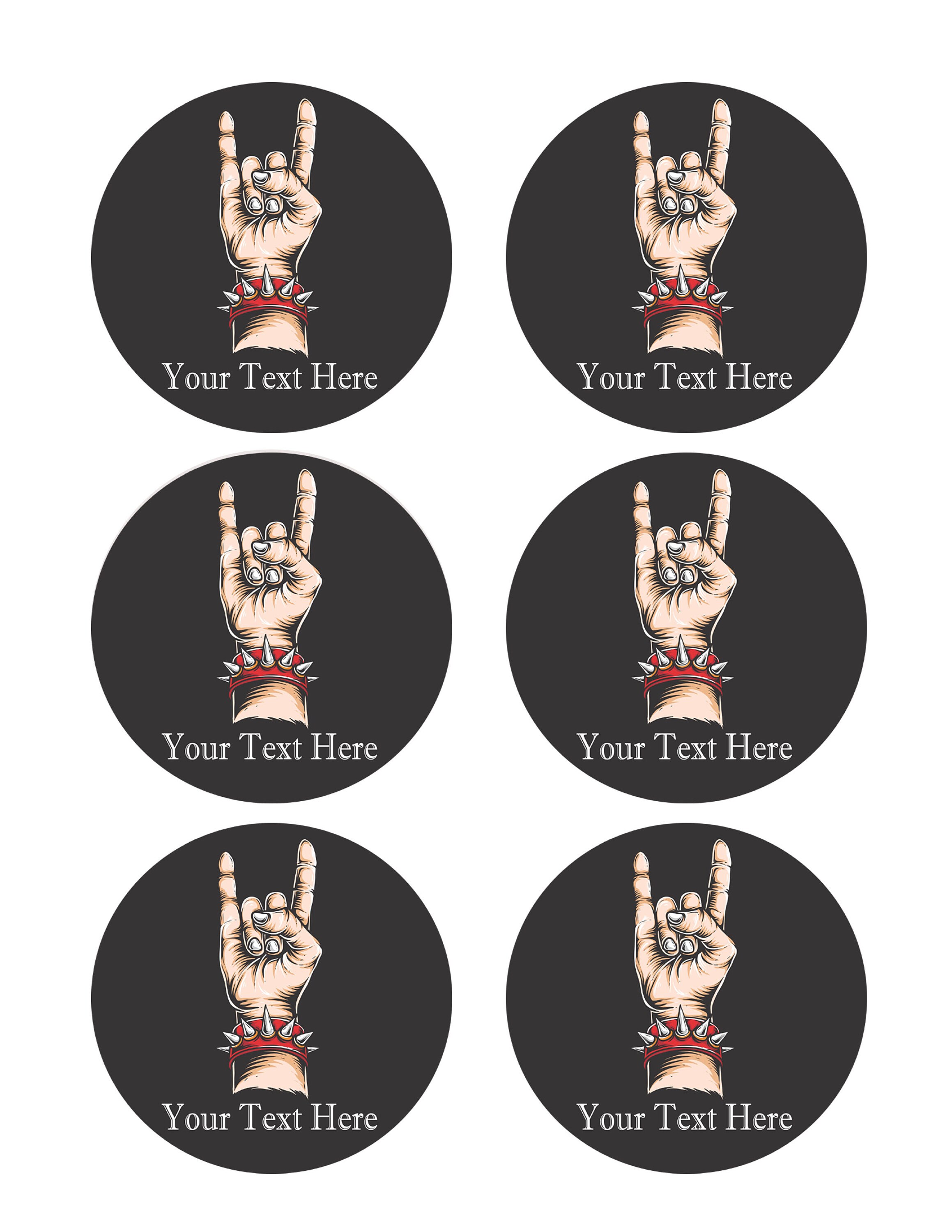 Rock & Roll Hand Edible Cake or Cupcake Topper - Etsy