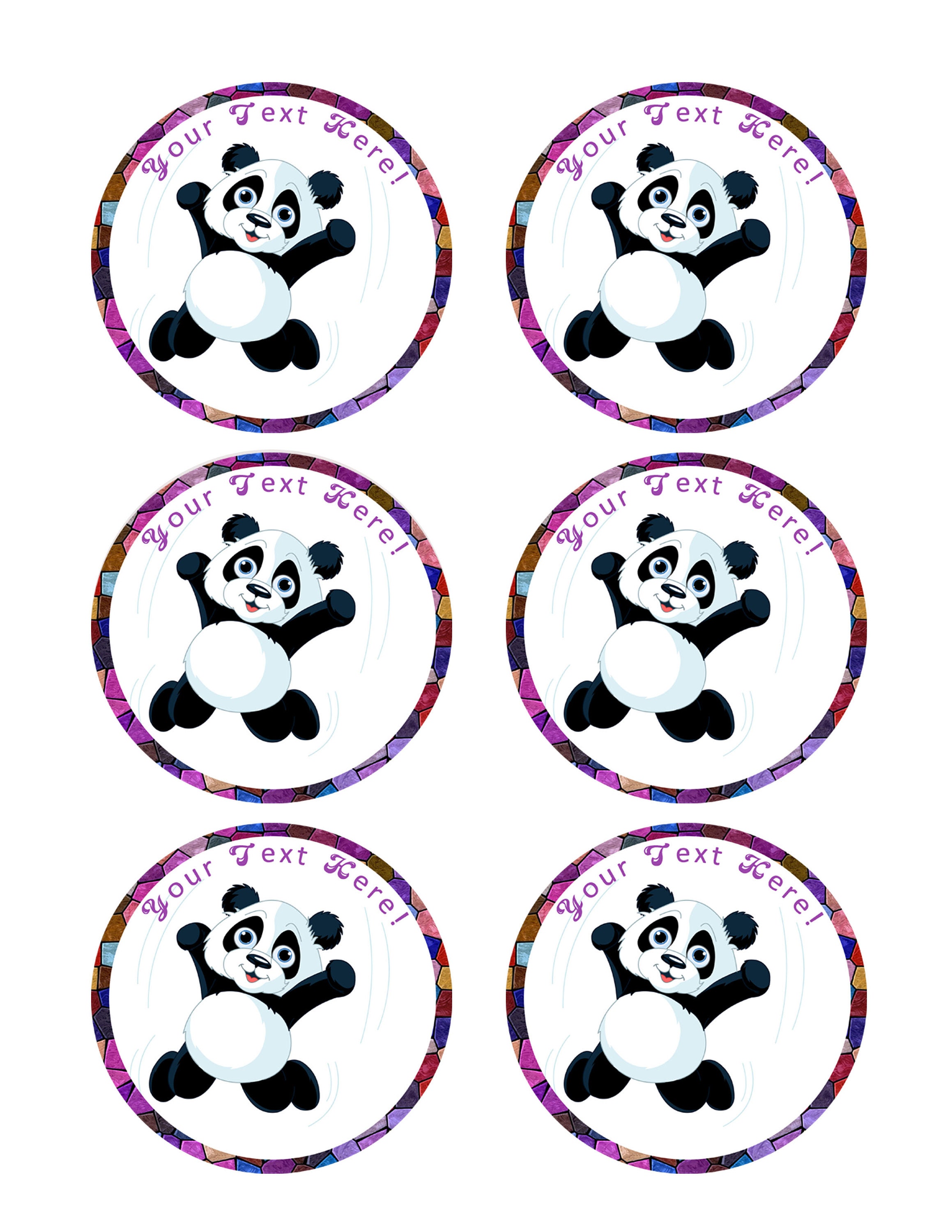 Jumping Happy Panda - Edible Cake or Cupcake Topper - Etsy