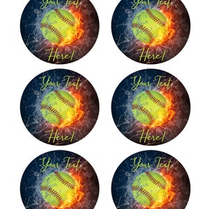 Baseball Ball in Fire and Water - Edible Cake or Cupcake Topper - Etsy