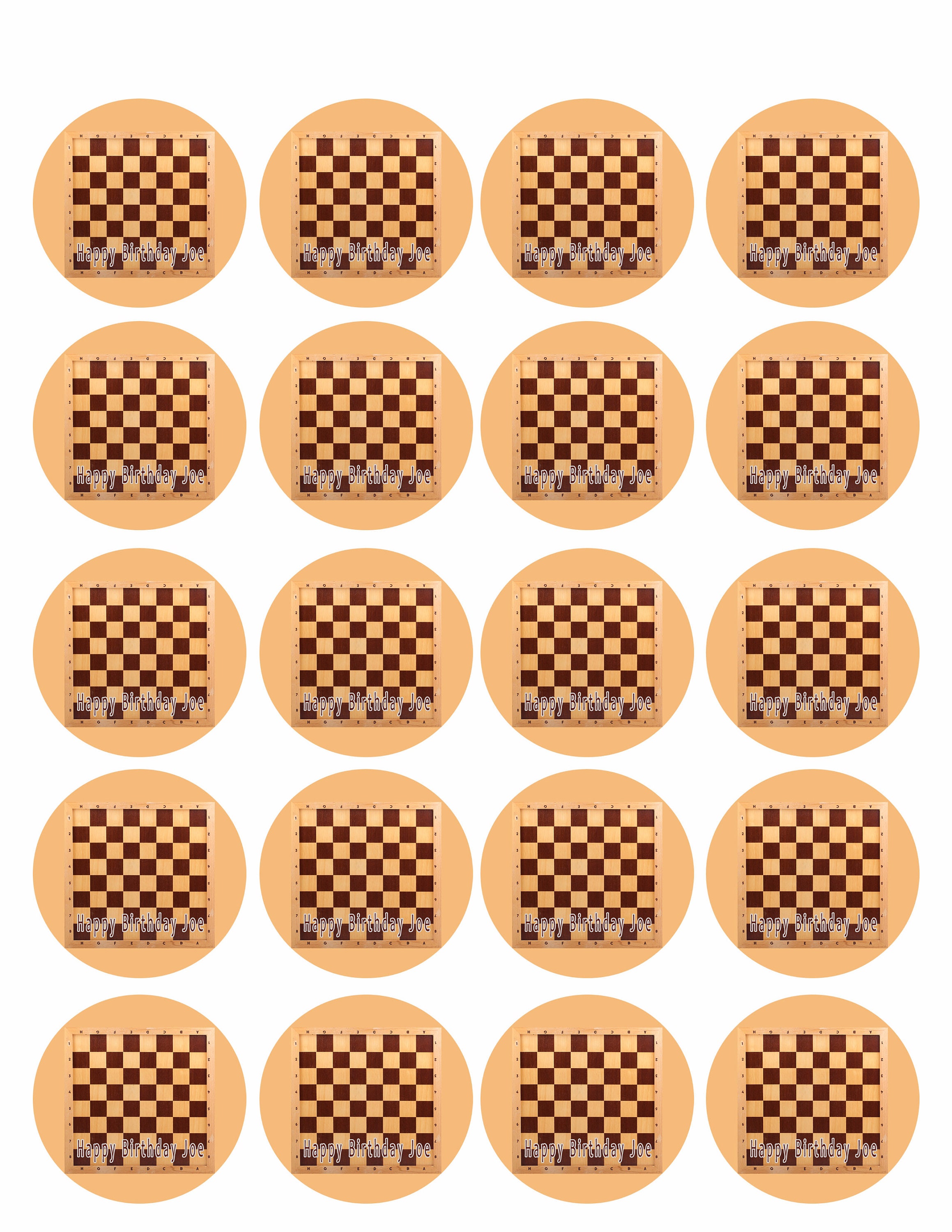 Chess Board (nr2) - Edible Cake or Cupcake Topper - Etsy