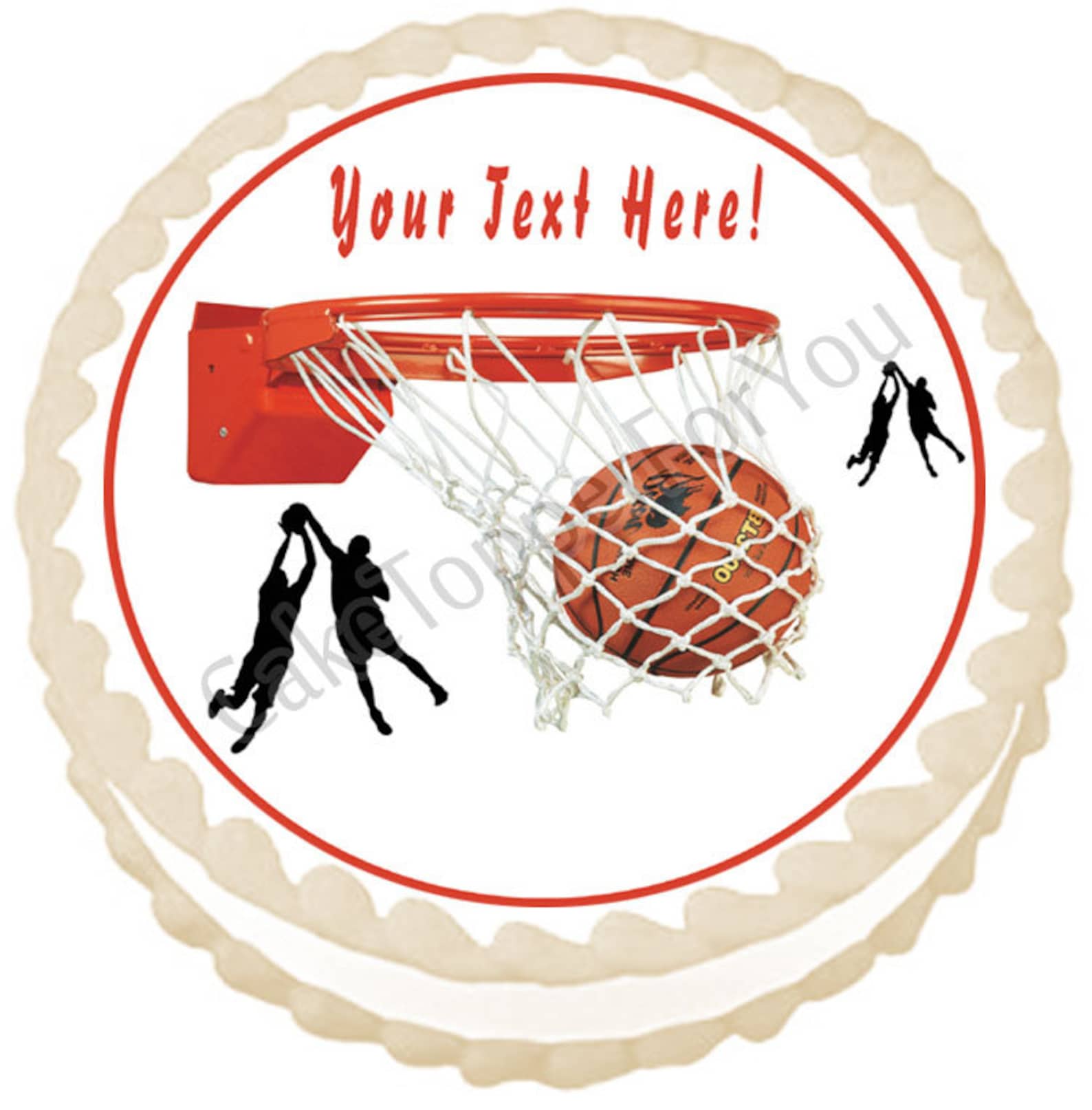 Basketball - Edible Cake or Cupcake Topper - Etsy