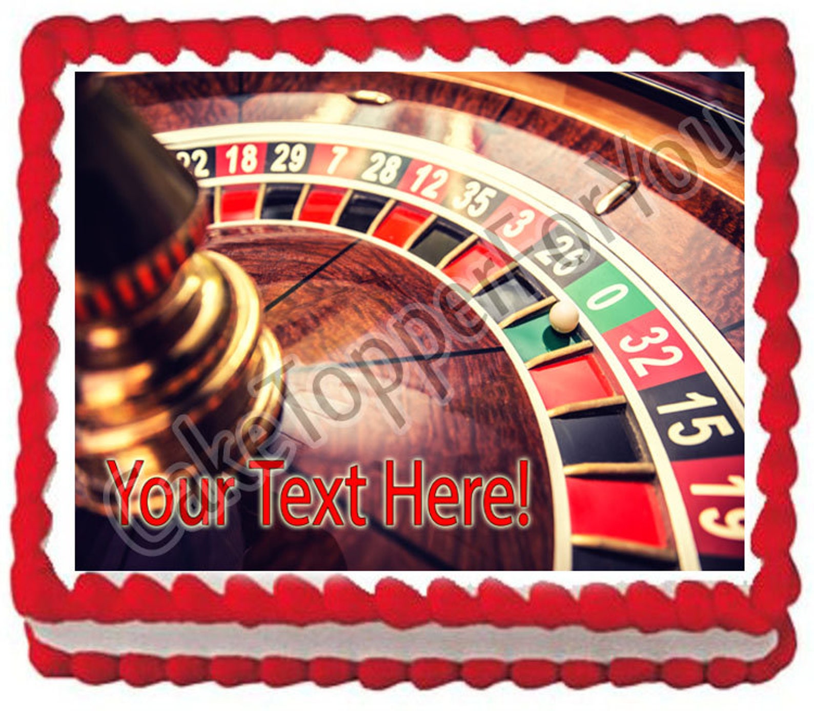 Roulette Wheel in Casino Edible Cake or Cupcake Topper | Etsy
