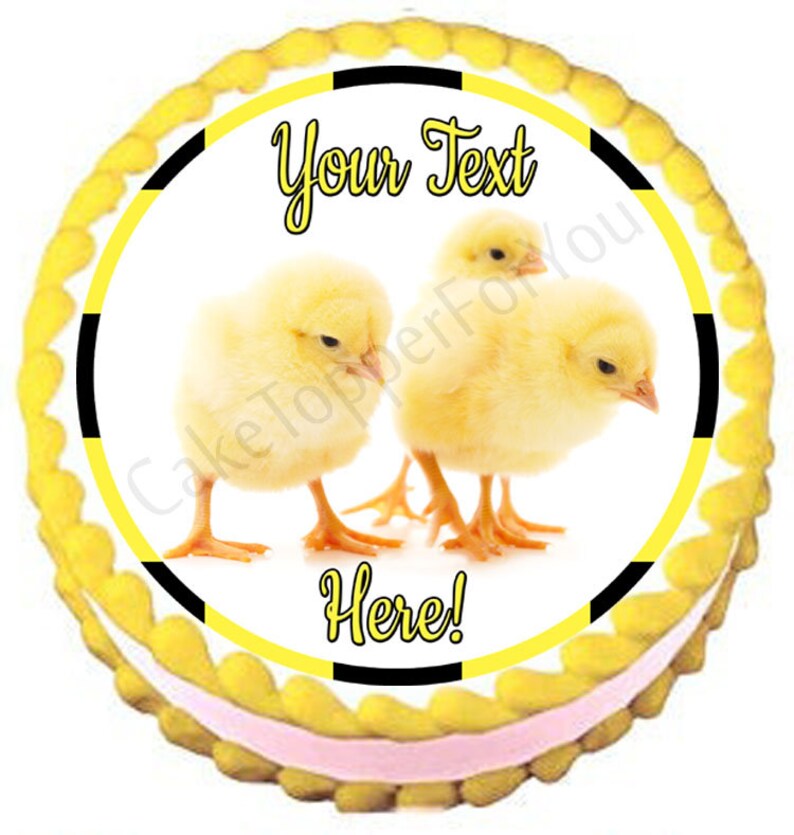 Small Chickens Edible Cake or Cupcake Topper | Etsy
