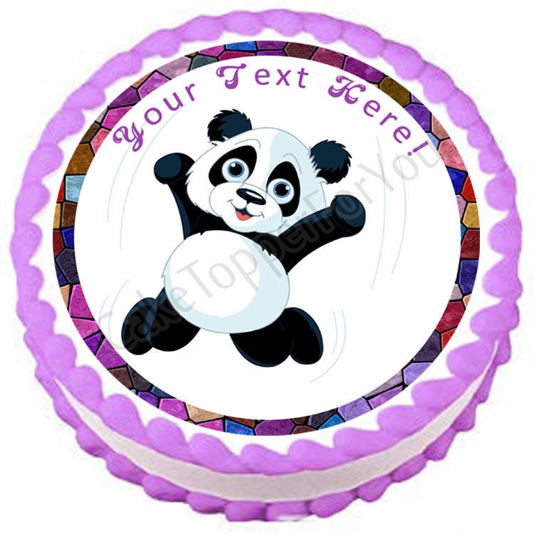 Jumping Happy Panda - Edible Cake or Cupcake Topper - Etsy