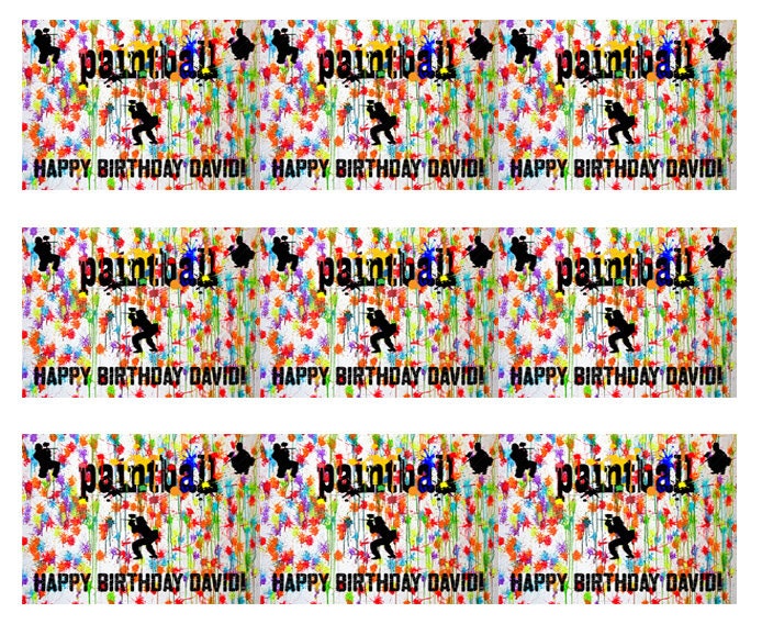 PAINTBALL Splatter Laser Tag Paint Party - Edible Cake or Cupcake ...
