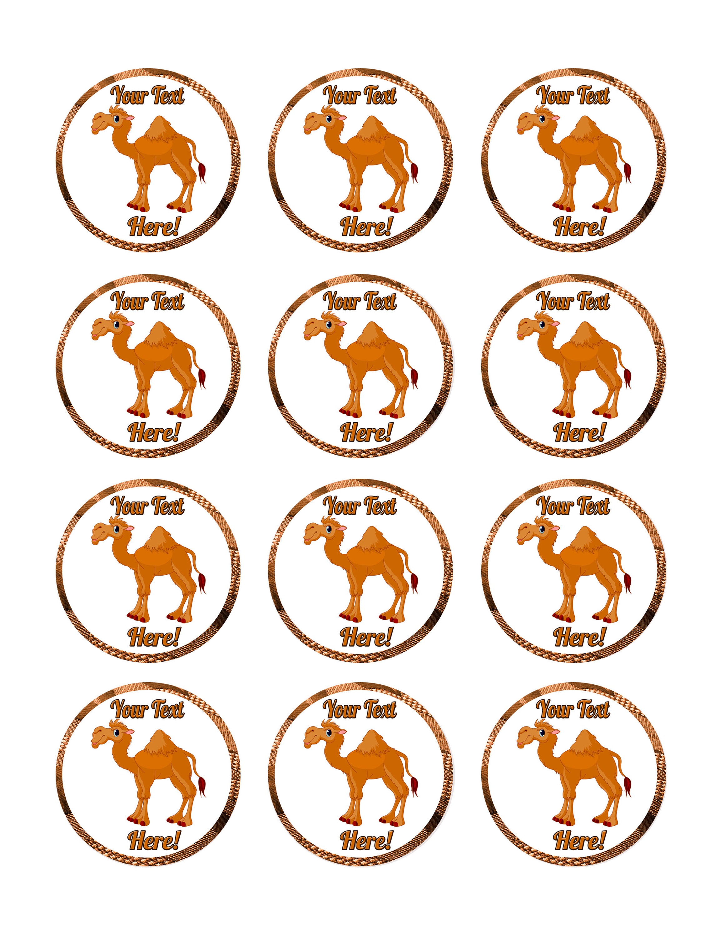 Cute Funny Camel Edible Cake or Cupcake Topper - Etsy