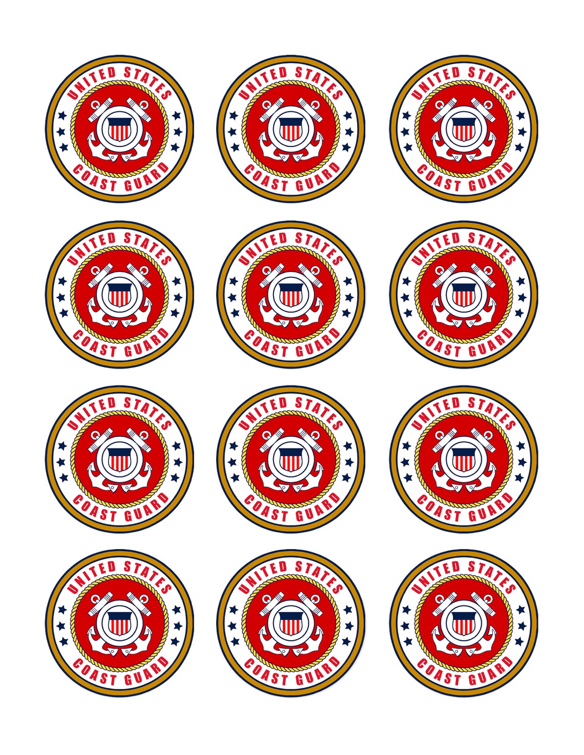 US Coast Guard - Edible Cake or Cupcake Topper - Etsy
