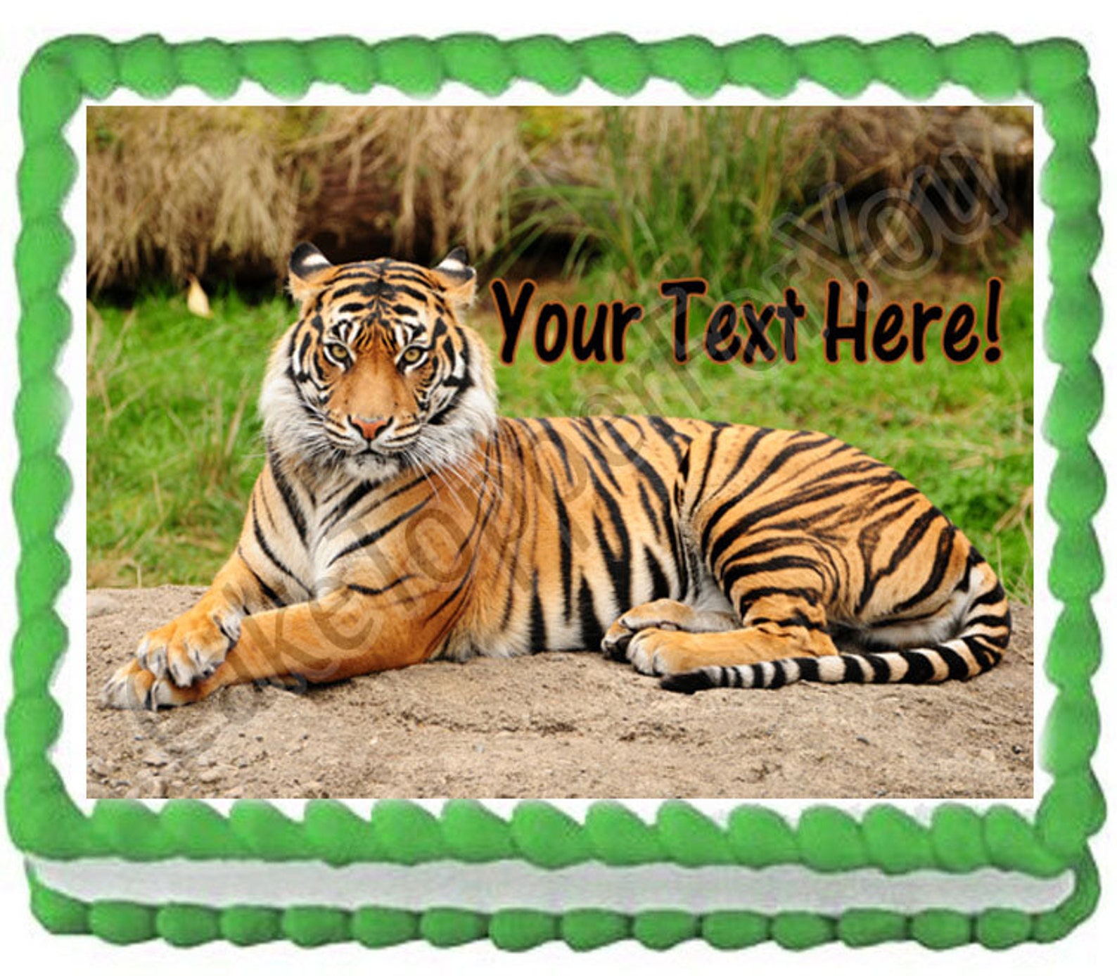 Tiger Portrait Edible Cake or Cupcake Topper | Etsy