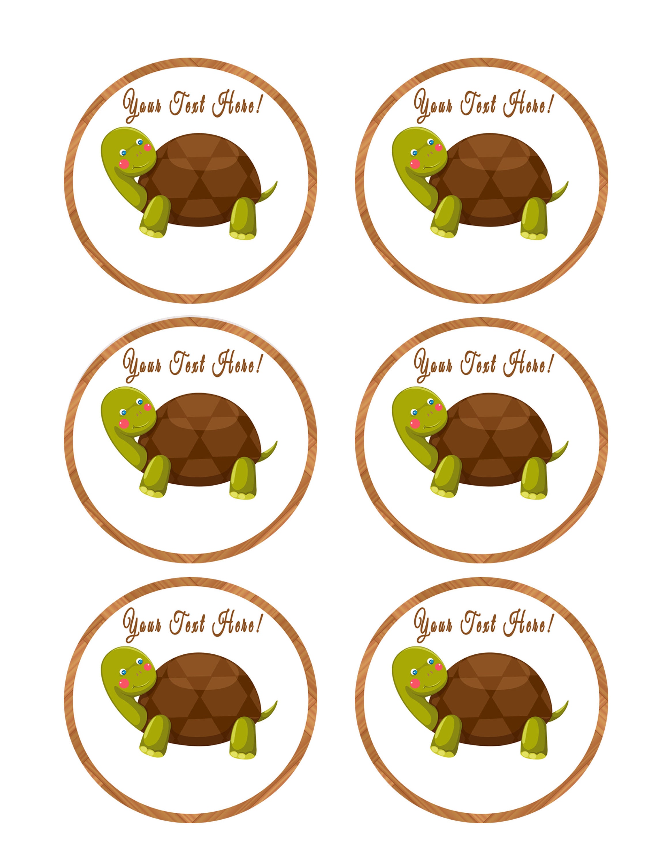 Cute Turtle Edible Cake or Cupcake Topper - Etsy
