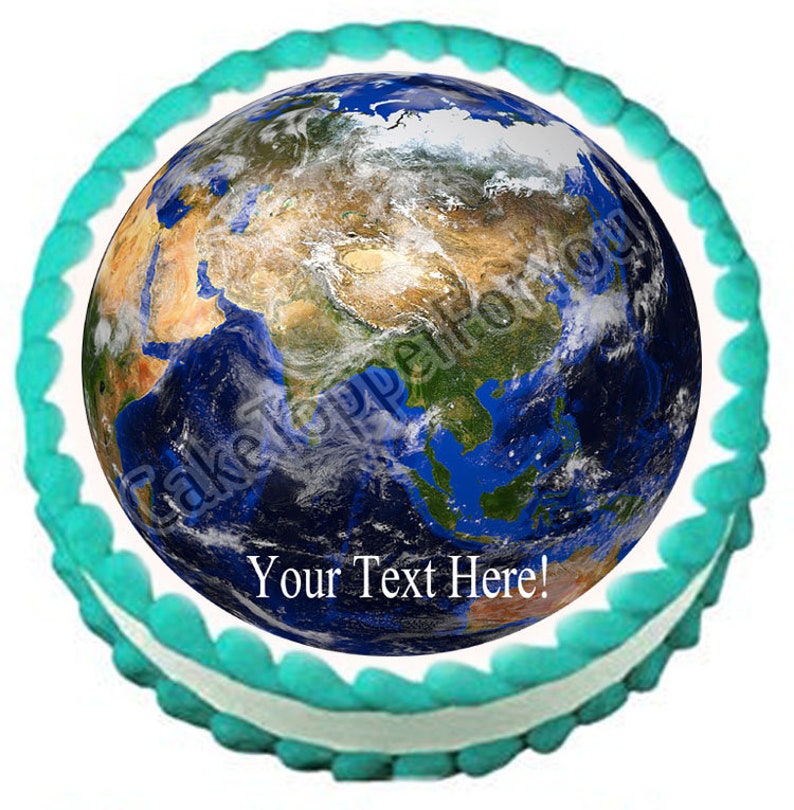 Earth Planet Edible Cake or Cupcake Topper - Etsy