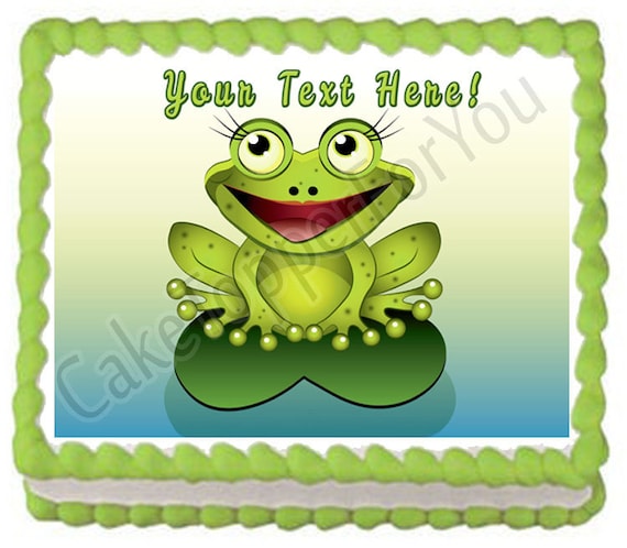 Frog Edible Cake or Cupcake Topper | Etsy