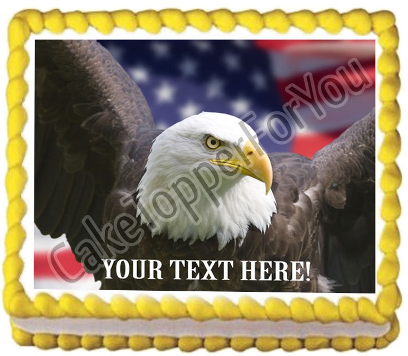 Bald Eagle With American Flag Edible Cake or Cupcake Topper - Etsy