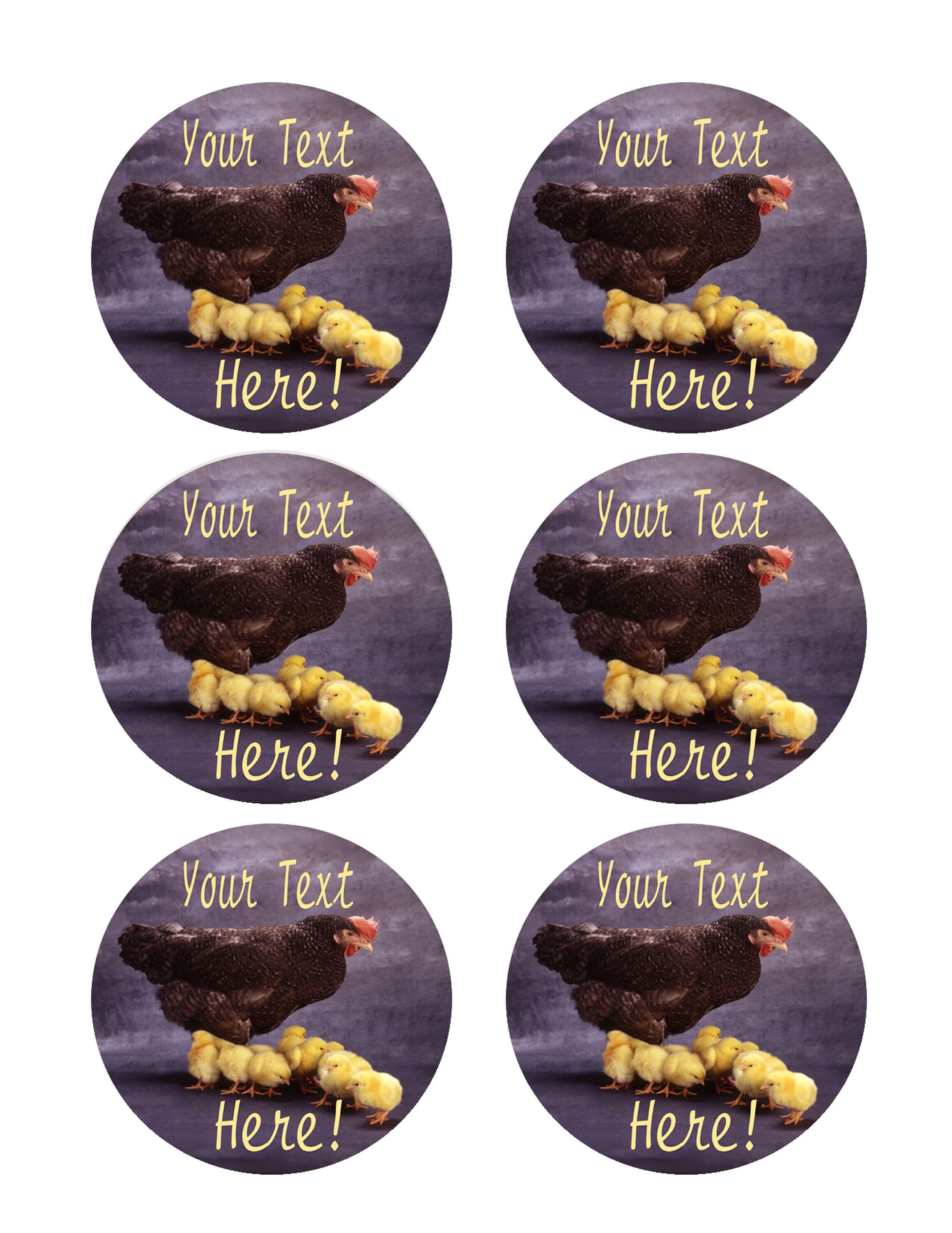 Hen and Small Chickens Edible Cake or Cupcake Topper - Etsy