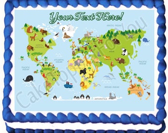 Map Cake Topper | Etsy