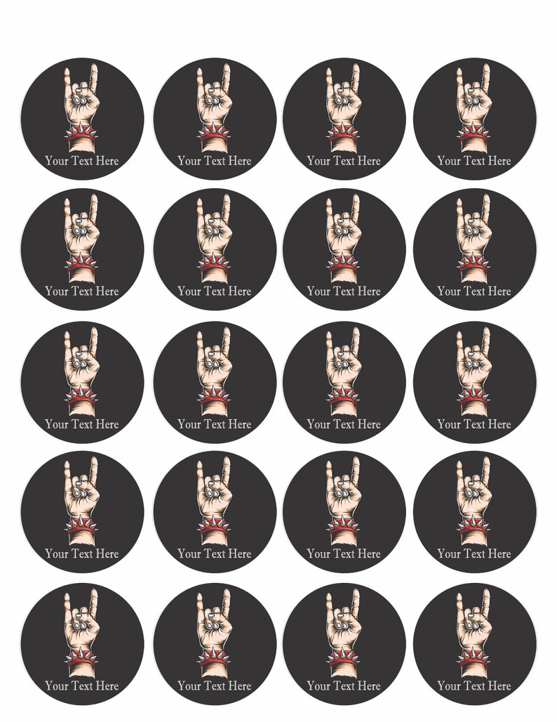 Rock & Roll Hand Edible Cake or Cupcake Topper - Etsy