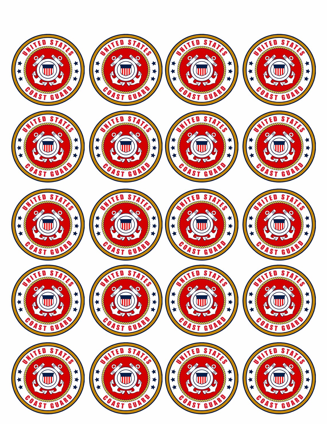 US Coast Guard - Edible Cake or Cupcake Topper - Etsy
