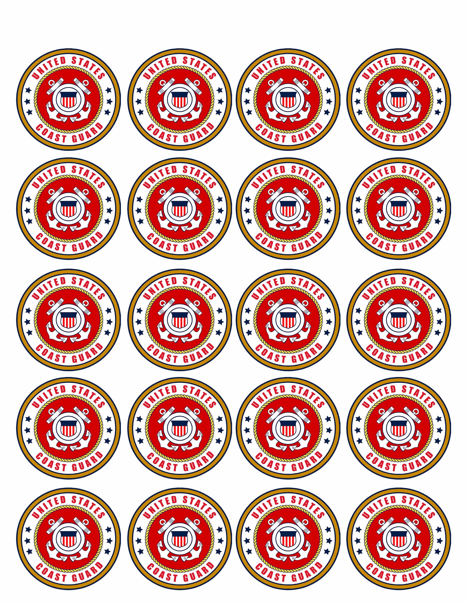 US Coast Guard - Edible Cake or Cupcake Topper - Etsy