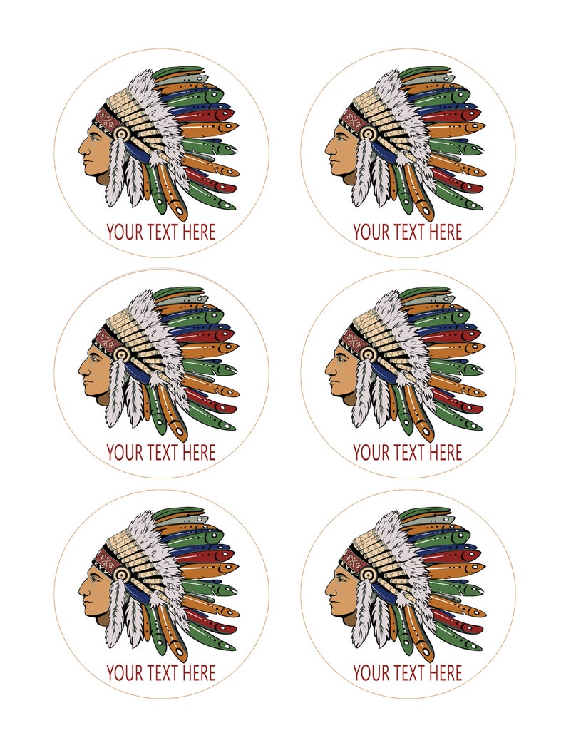 Chief With Indian Headdress - Edible Cake or Cupcake Topper - Etsy