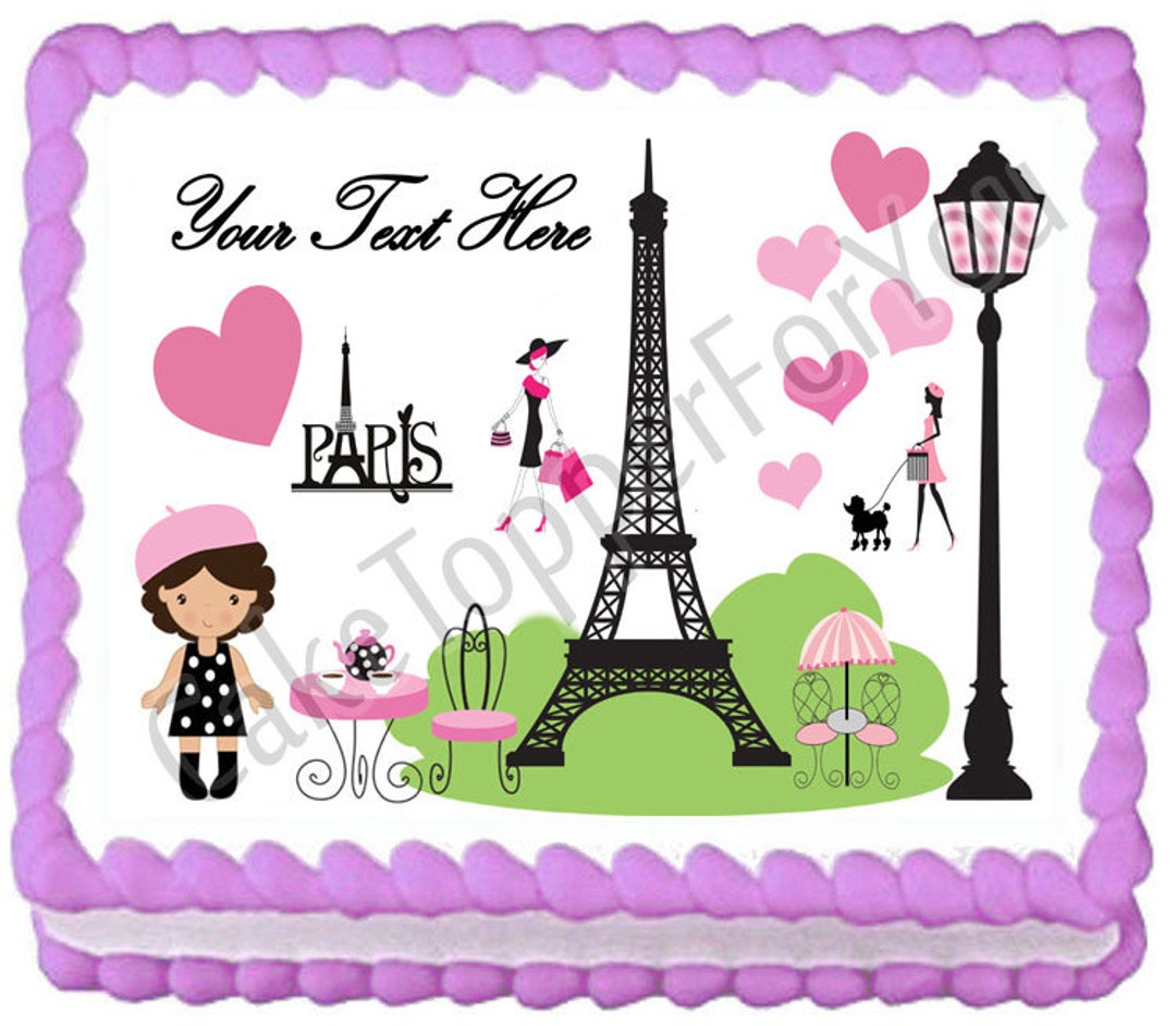 Paris - Edible Cake or Cupcake Topper - Etsy