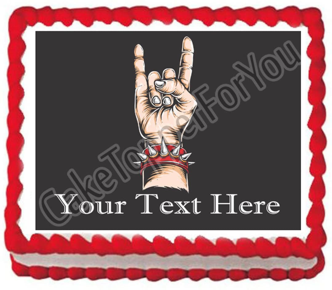 Rock & Roll Hand - Edible Cake or Cupcake Topper - Etsy