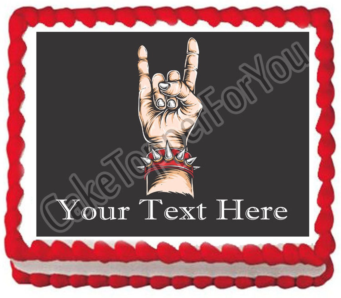 Rock & Roll Hand Edible Cake or Cupcake Topper - Etsy