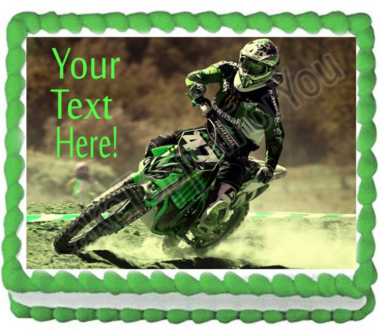 Motocross Racer - Edible Cake or Cupcake Topper - Etsy