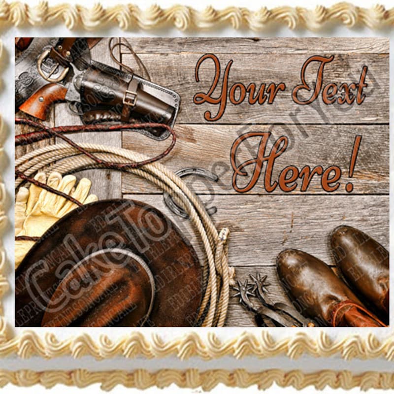 Edible Images Cowboy Theme - Etsy