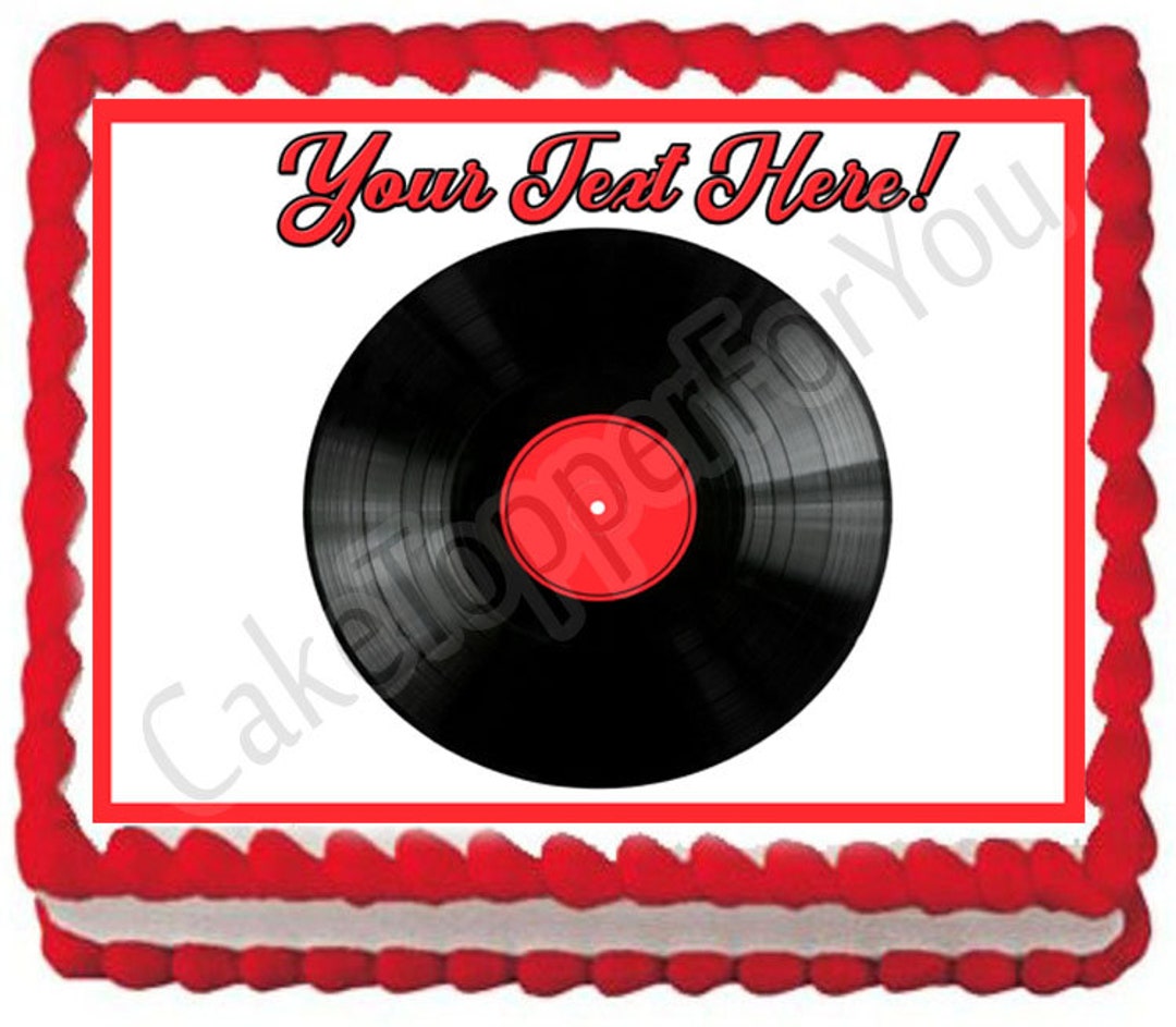 Vinyl Record - Edible Cake or Cupcake Topper - Etsy