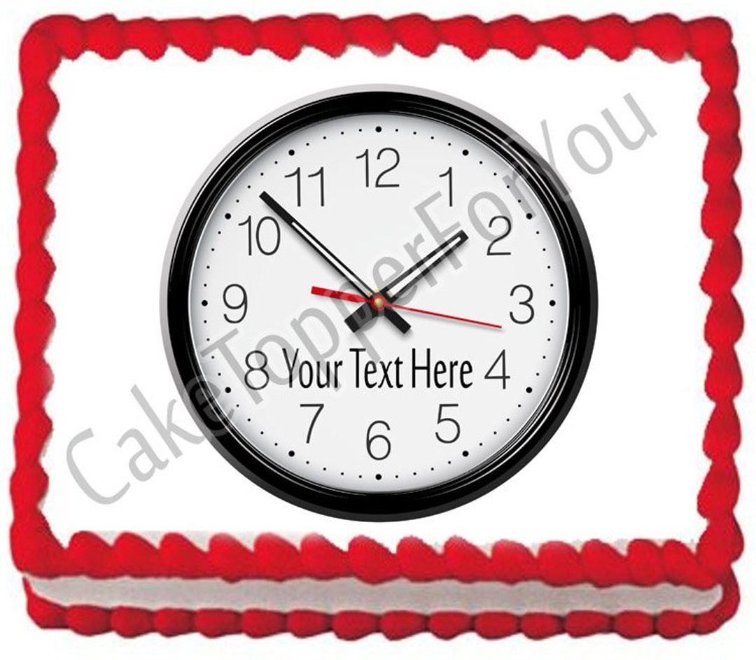 Round Wall Clock - Edible Cake or Cupcake Topper - Etsy