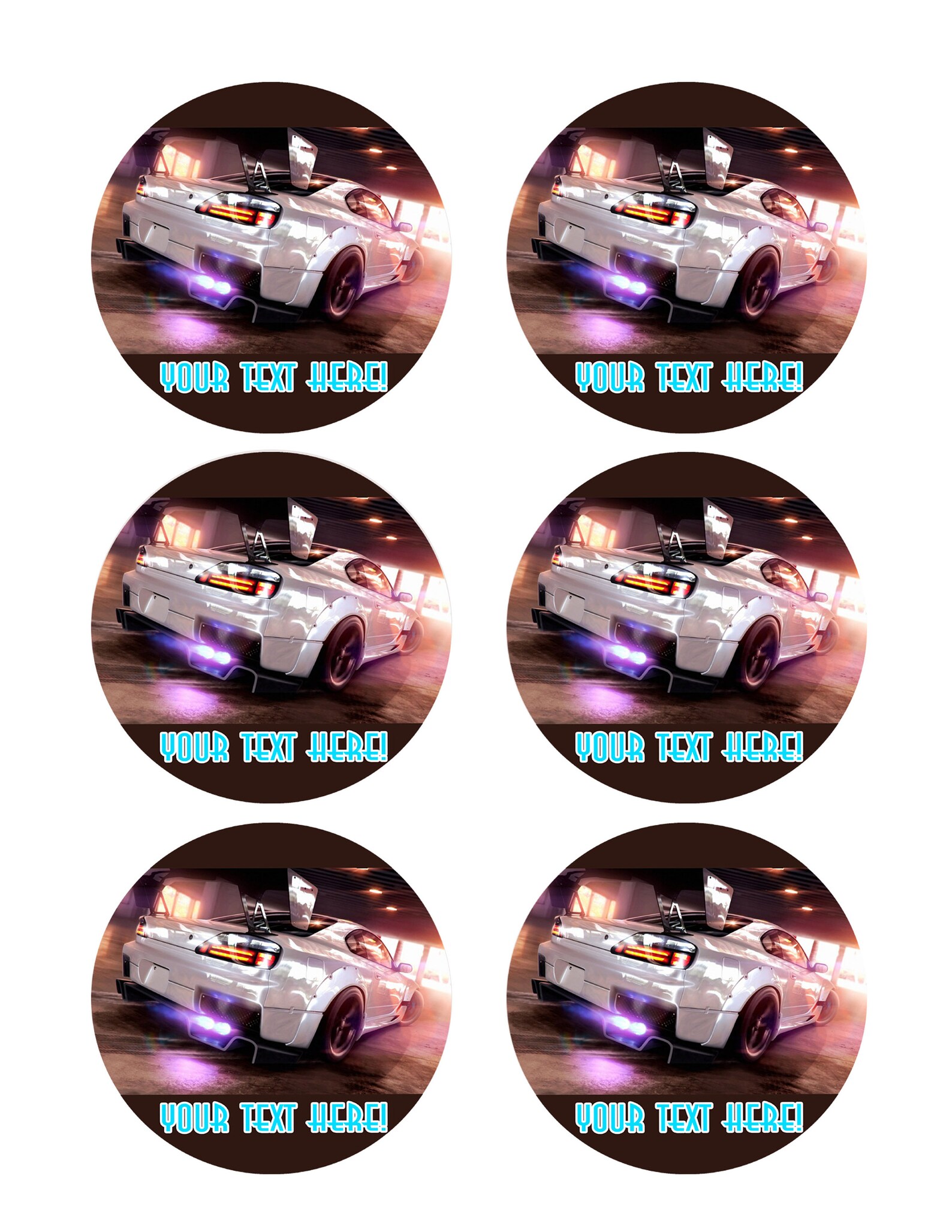 Need for Speed Edible Cake or Cupcake Topper - Etsy