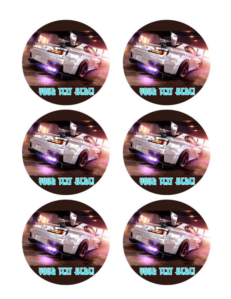 Need for Speed Edible Cake or Cupcake Topper - Etsy