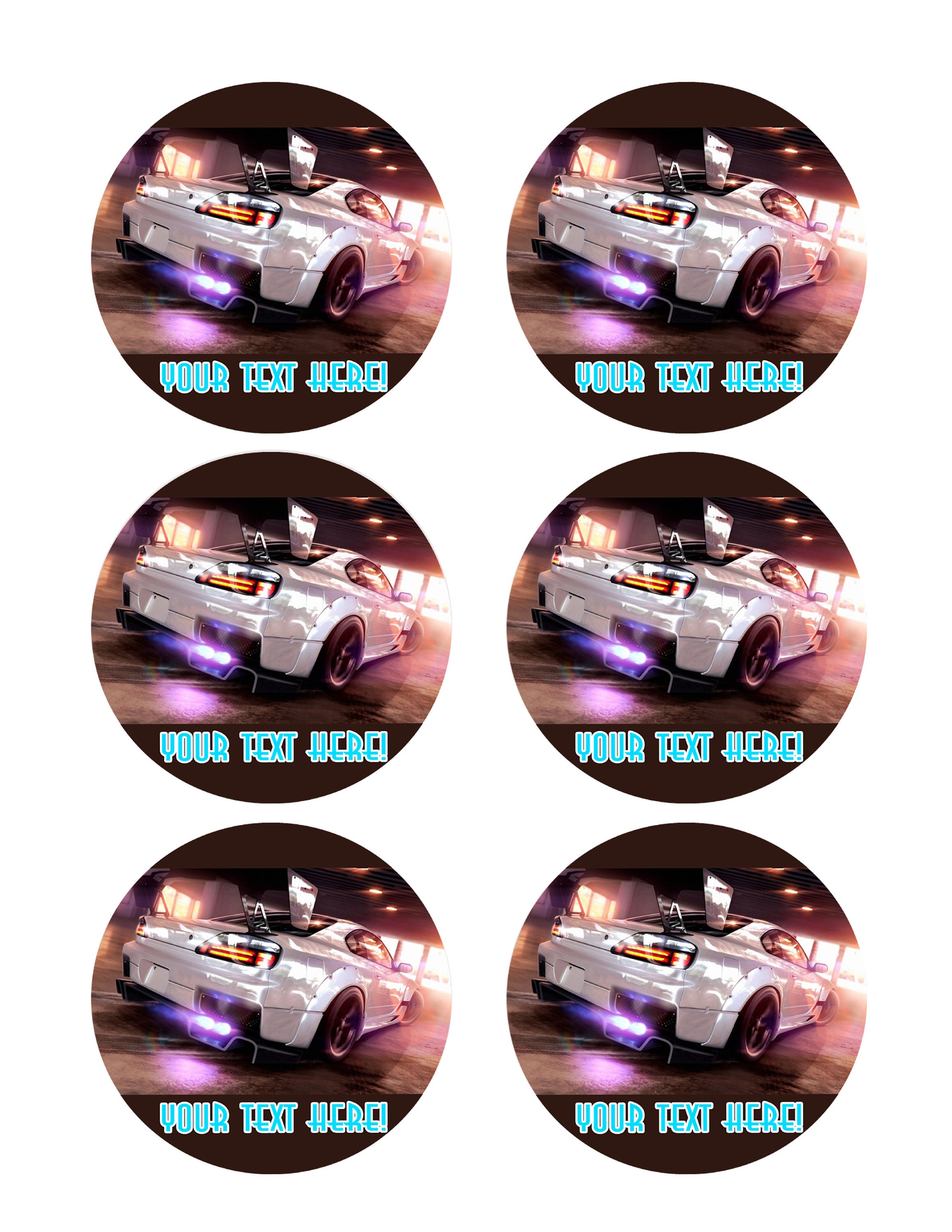 Need for Speed - Edible Cake or Cupcake Topper - Etsy
