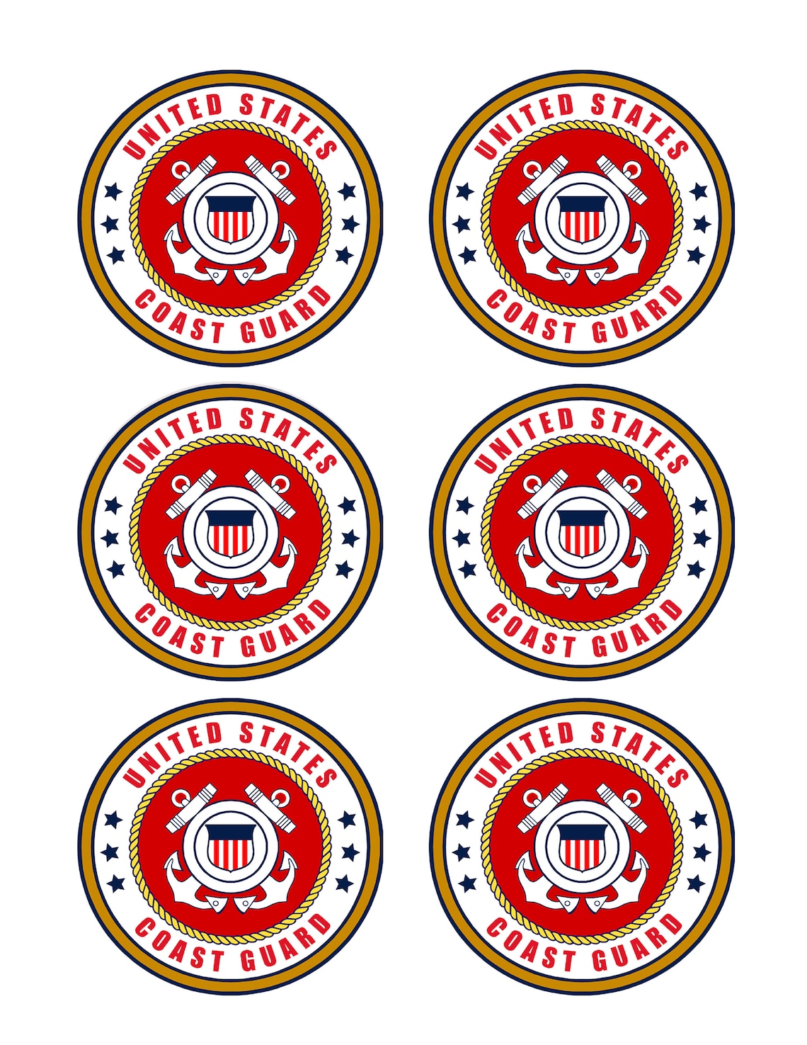 US Coast Guard - Edible Cake or Cupcake Topper - Etsy