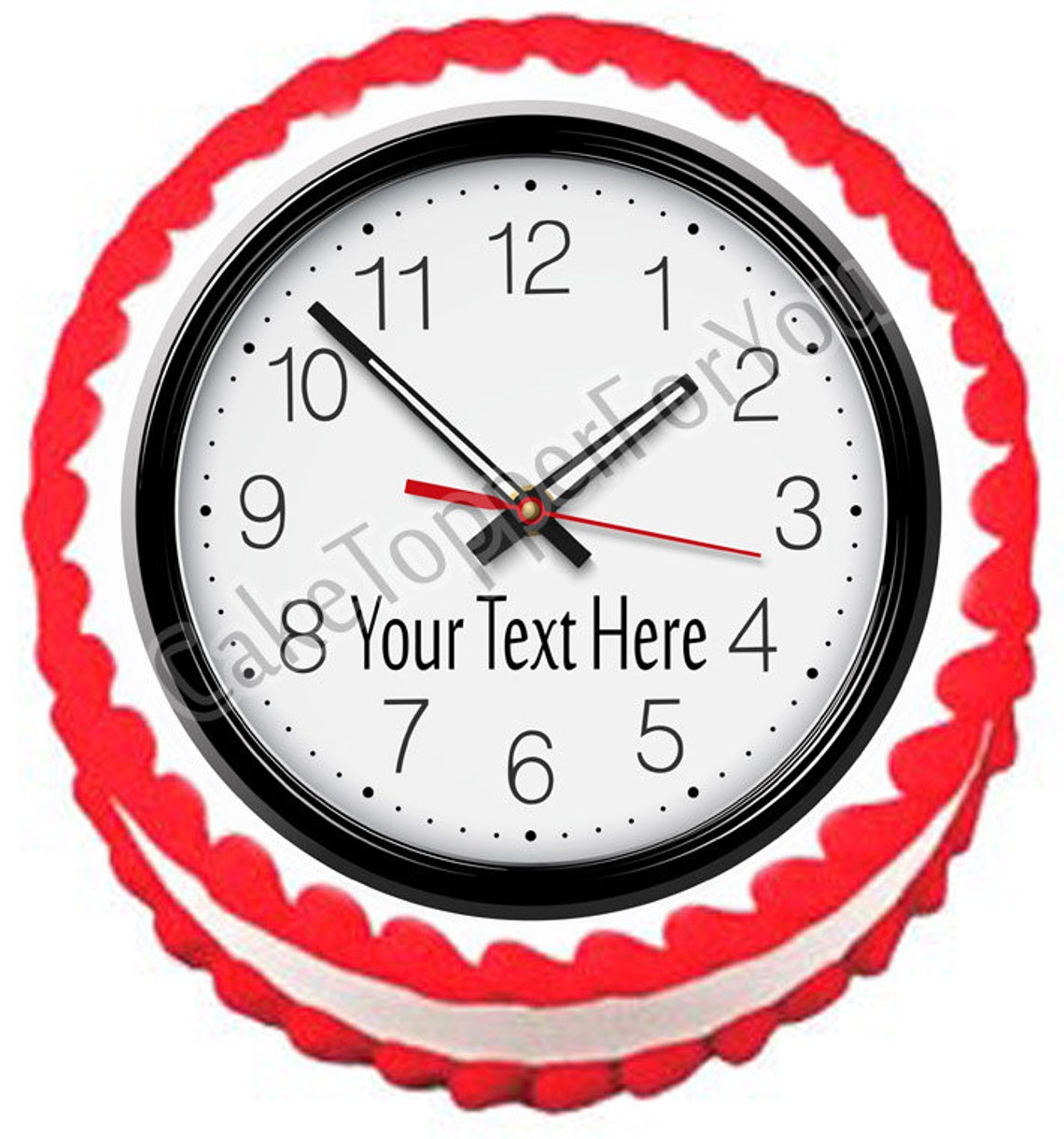Round Wall Clock - Edible Cake or Cupcake Topper - Etsy