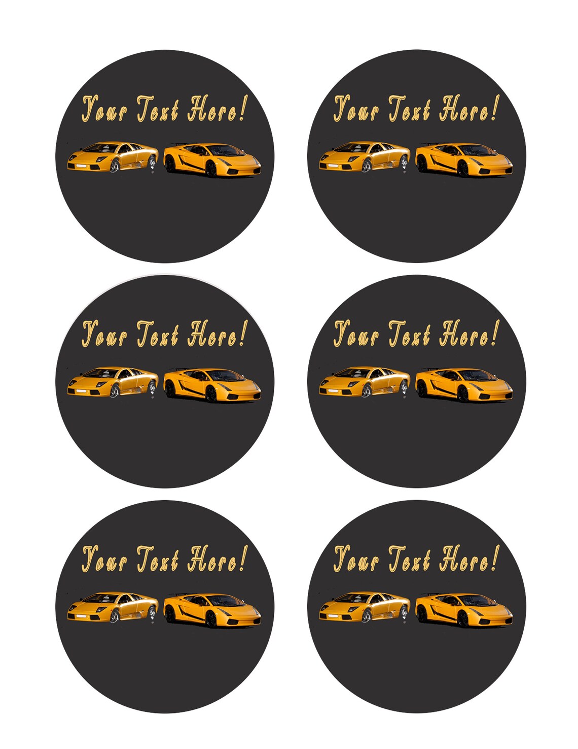 Sport Cars - Edible Cake or Cupcake Topper - Etsy