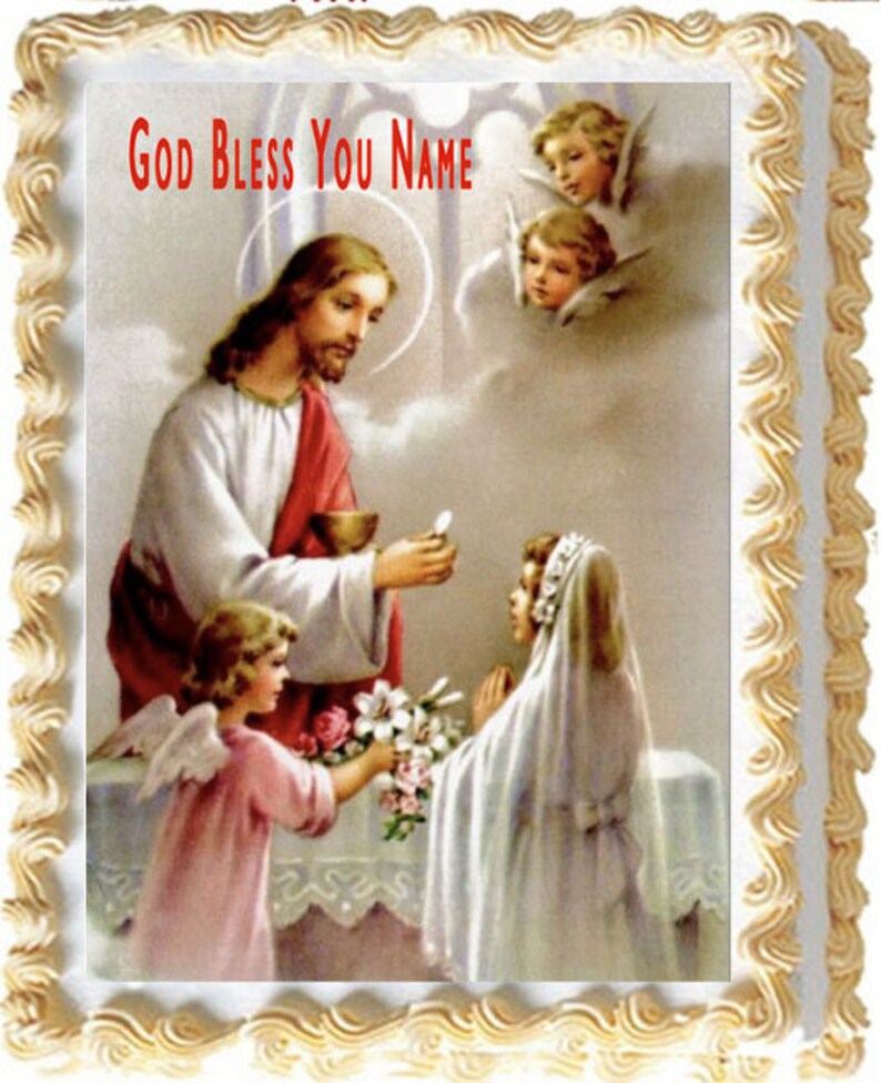 First Communion Edible Cake or Cupcake Topper | Etsy