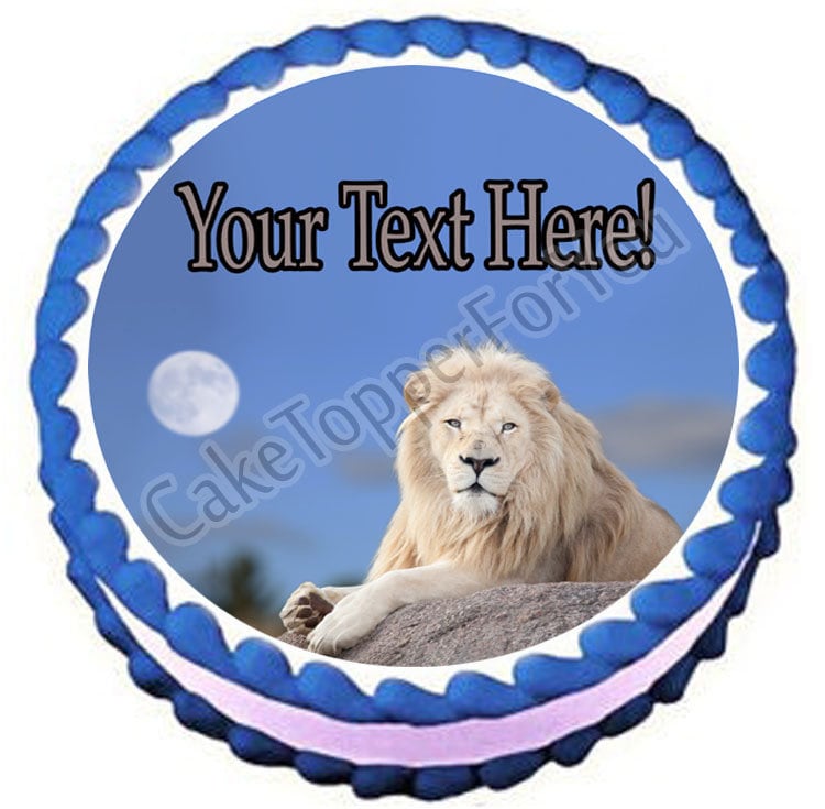 White Lion - Edible Cake or Cupcake Topper - Etsy