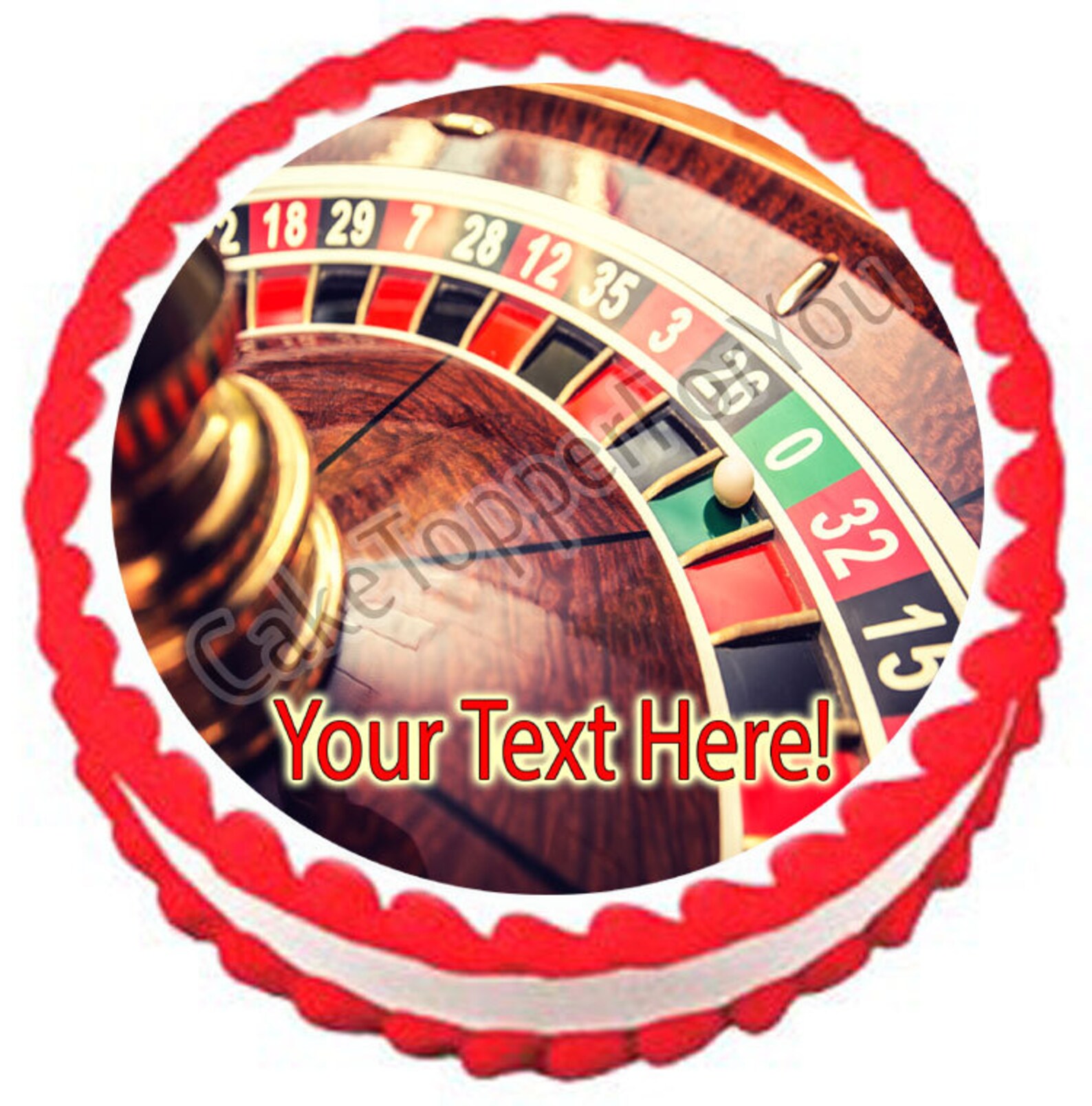 Roulette Wheel in Casino Edible Cake or Cupcake Topper - Etsy