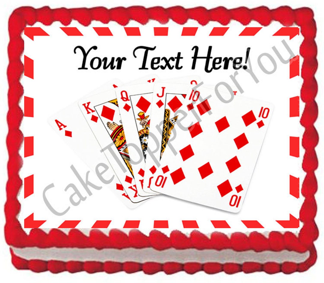 Playing Poker Cards II - Edible Cake or Cupcake Topper - Etsy