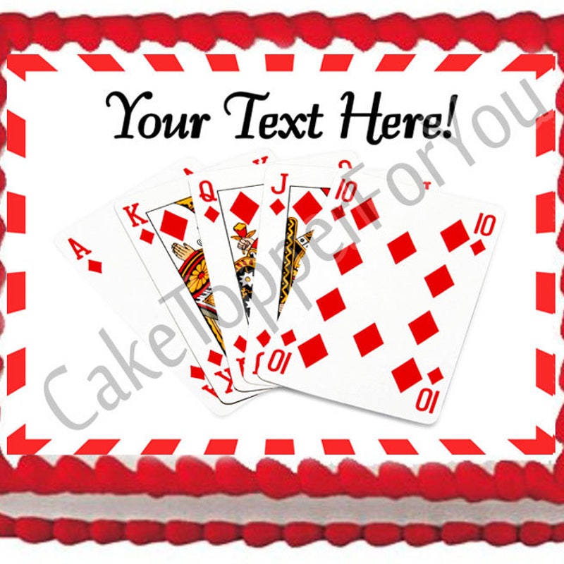 Playing Card Cake Topper - Etsy