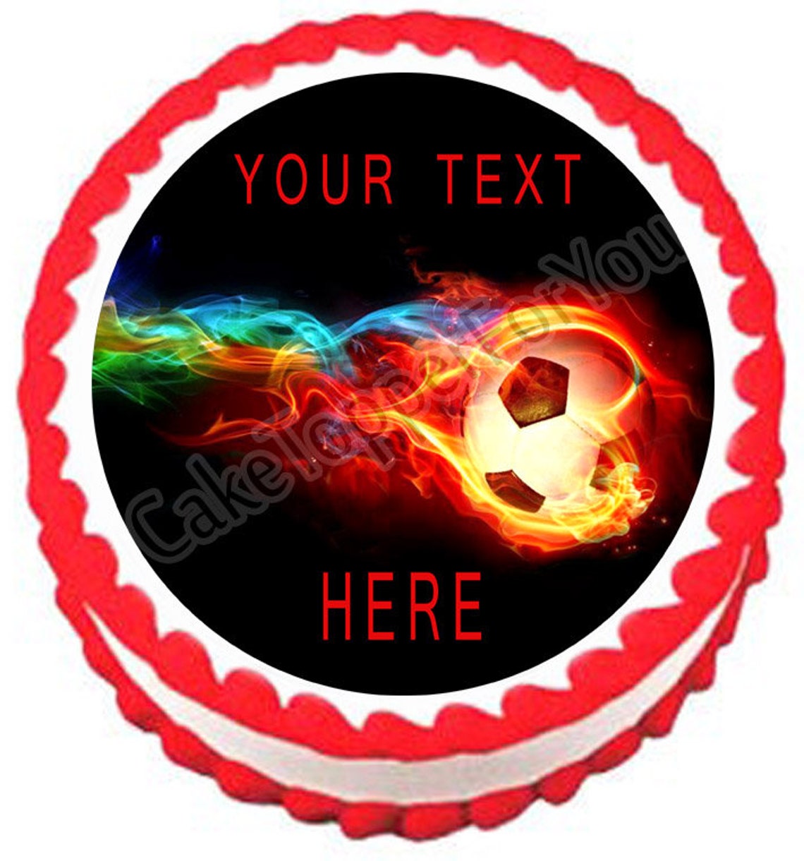 Flaming Soccer Ball - Edible Cake or Cupcake Topper - Etsy